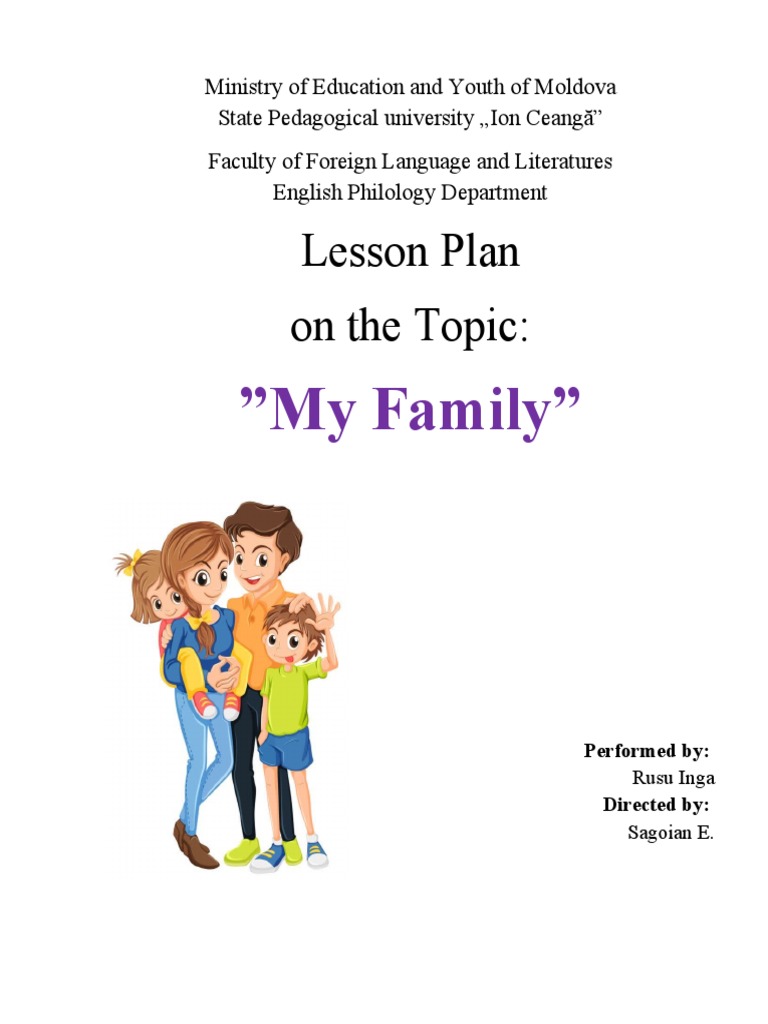 Lesson Plan On The Topic:: "My Family" | PDF | Grandparent | Lesson Plan