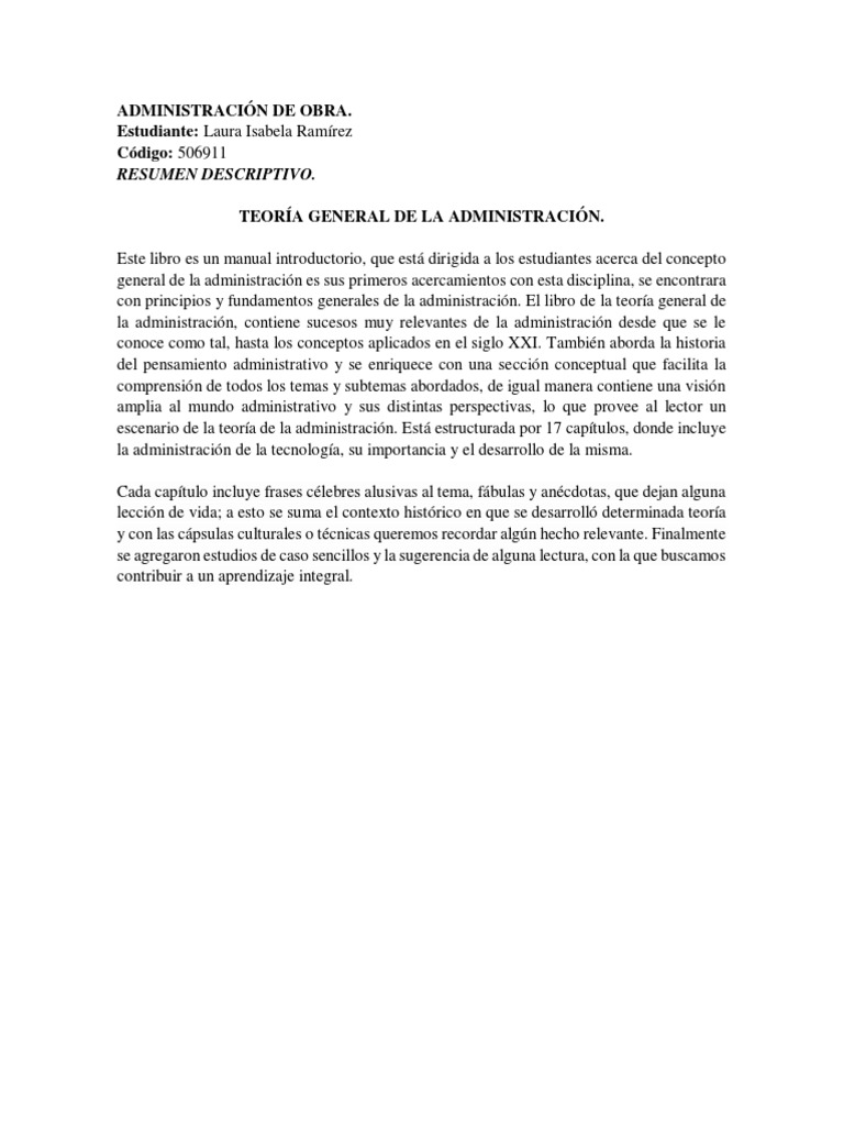 Resumen Descriptivo | PDF