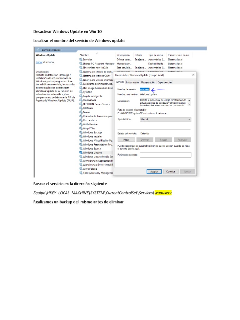Desactivar Windows Update en Windows 10 | PDF | Informática