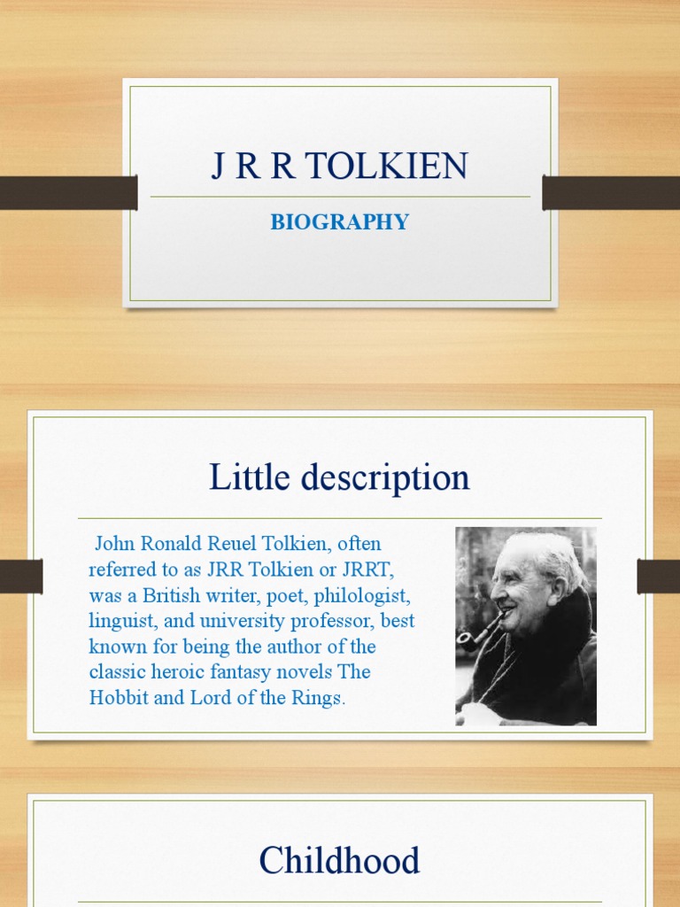 J R R Tolkien: Biography | PDF | J. R. R. Tolkien | Bilbo Baggins