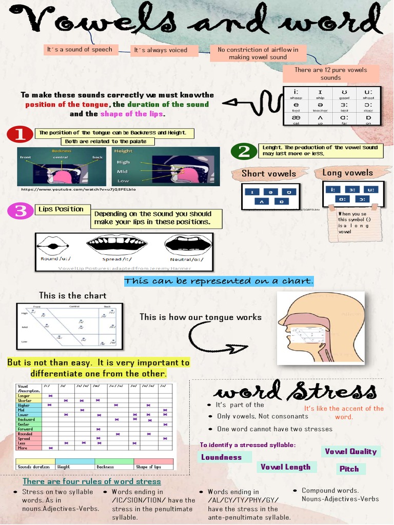 Infographic About Vowels Sound Phonetics | PDF | Vowel | Stress ...