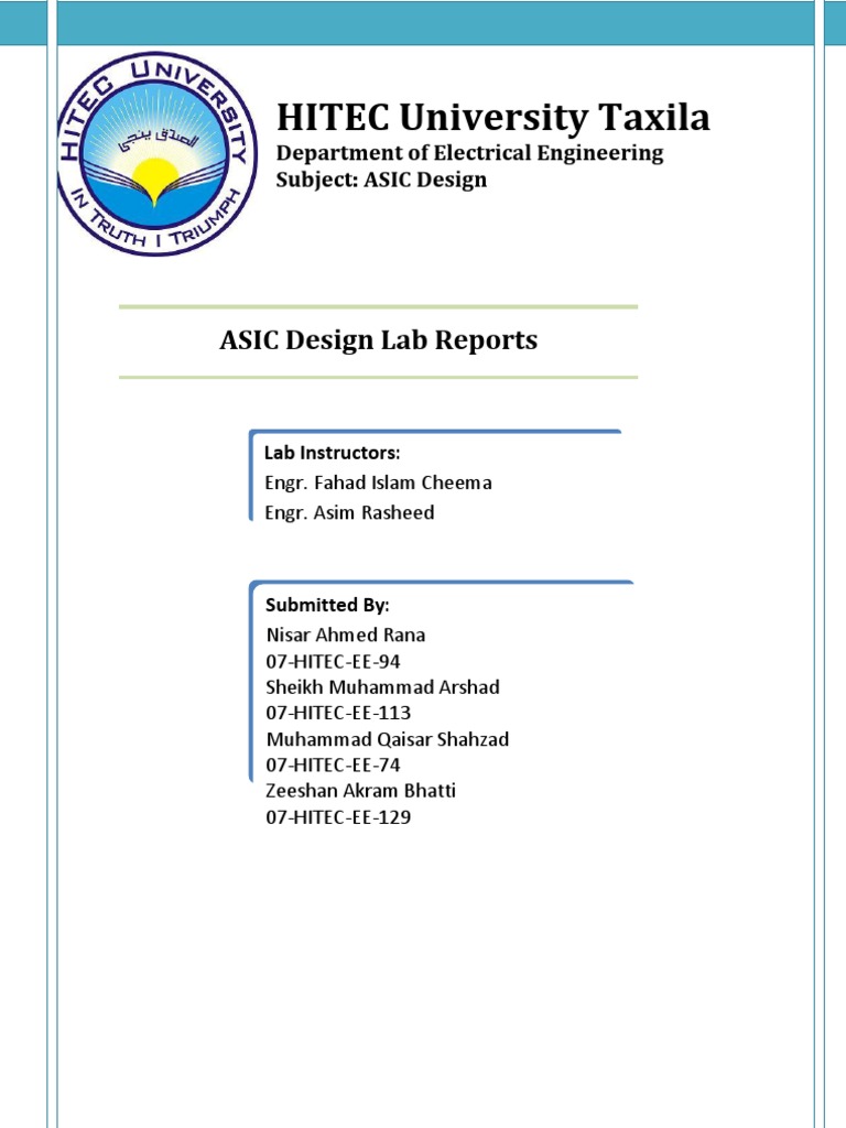 ASIC Design Lab Reports | PDF | Field Programmable Gate Array | Digital ...