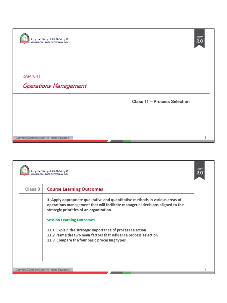 Class 11 - (Process Selection) | PDF | Operations Management | Economies