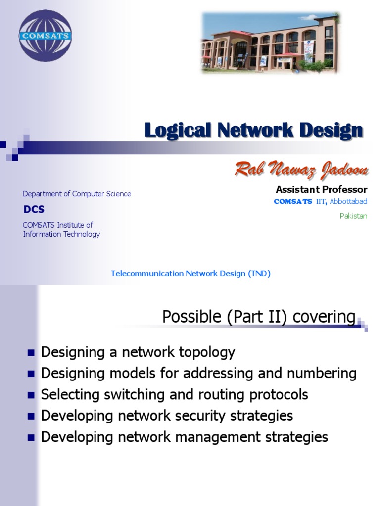 Lecture 11 Logical Network Design By Rab Nawaz Jadoon Pdf Network