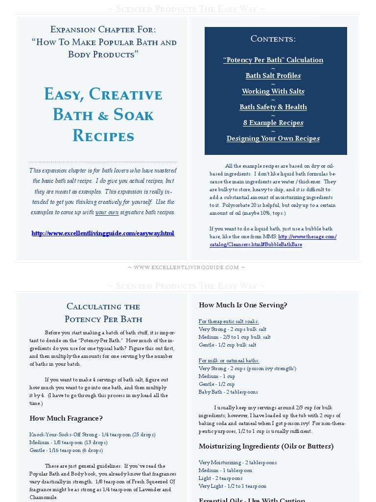 Creative Bath Recipes | PDF | Perfume | Essential Oil