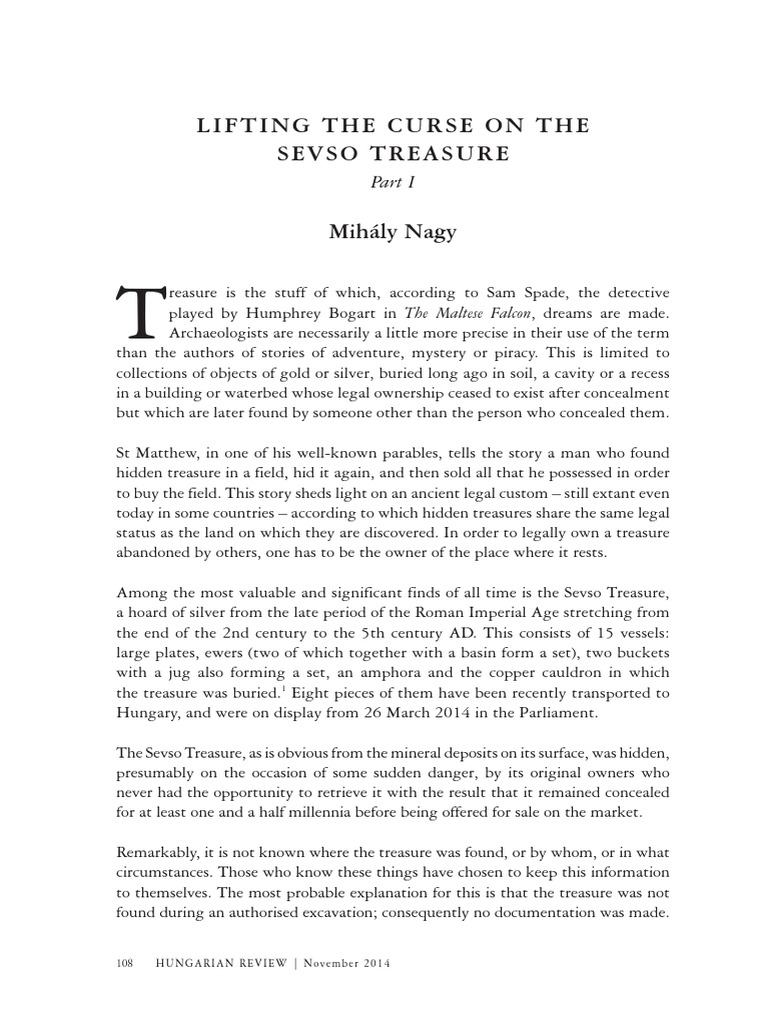 Lifting The Curse On The Sevso Treasure | PDF | Artifact (Archaeology ...