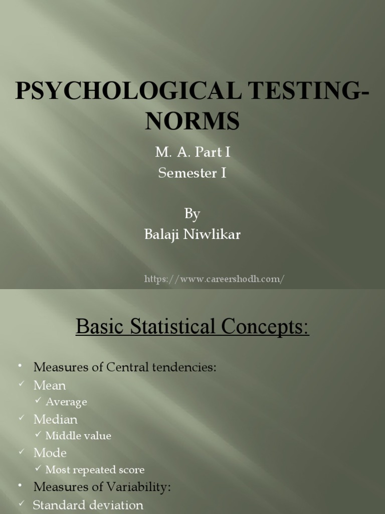 Chap 2 Psychological Testing Norms | PDF | Intelligence Quotient ...