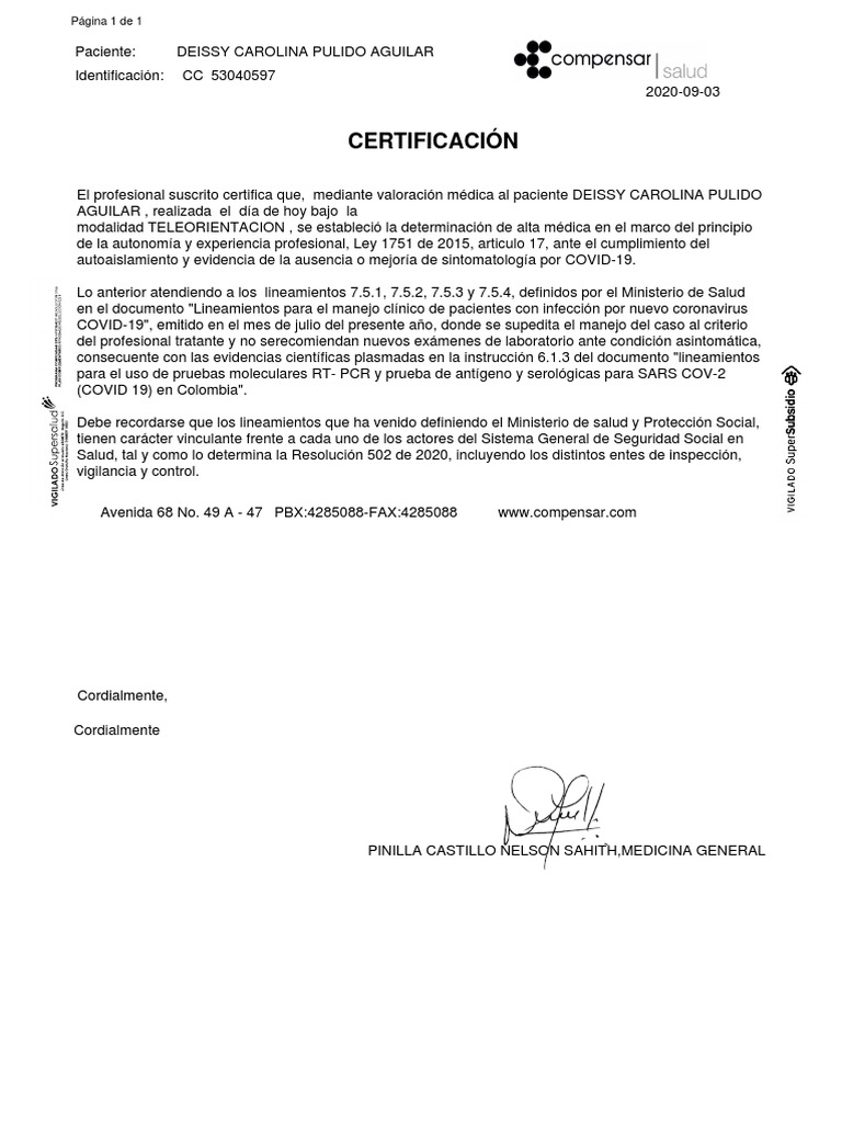 Deissy Carolina Pulido (1) Altamedica | PDF