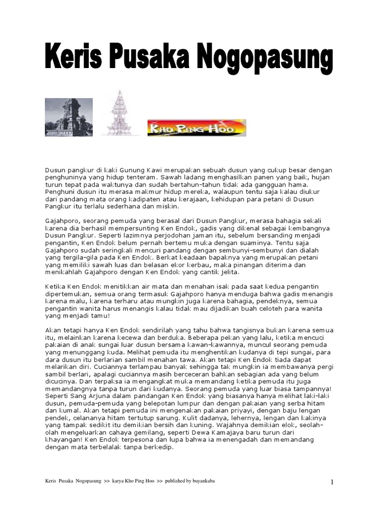 Keris Pusaka Nogopasung | PDF | Puisi