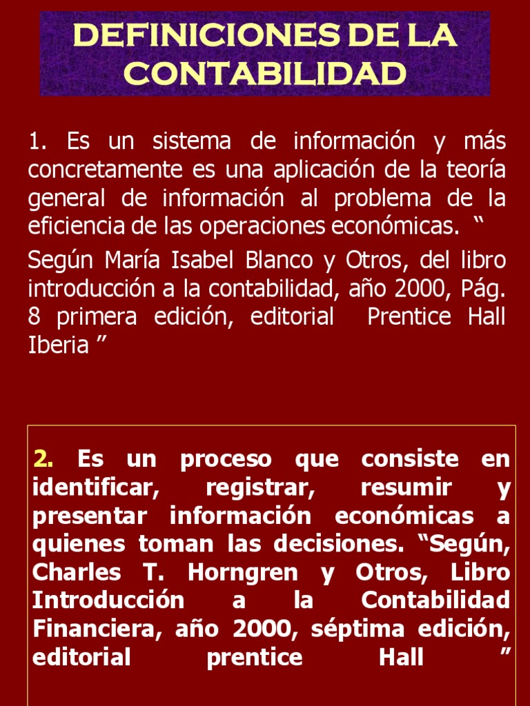 02 Definiciones de La Contabilidad | PDF | Estado financiero | Contabilidad