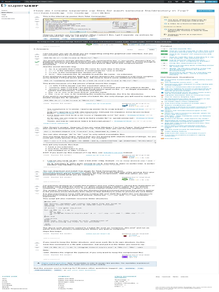 Archiving - How Do I Create Separate Zip Files For Each Selected File ...