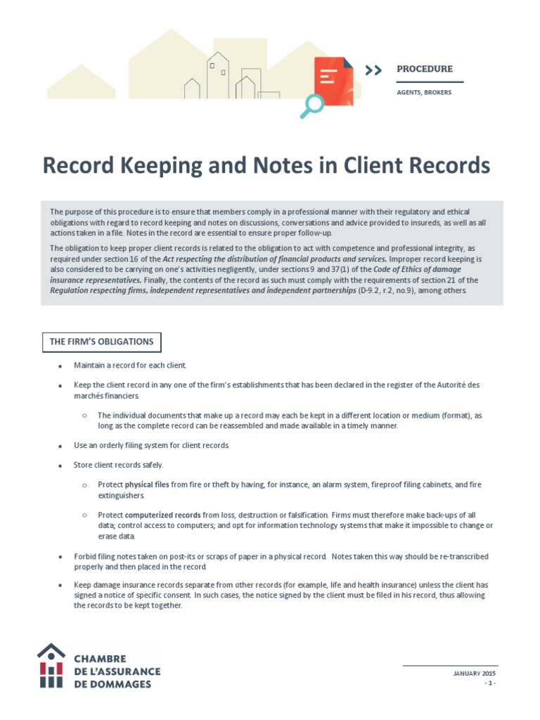Record Keeping and Notes in Client Records: Procedure | PDF | Records ...