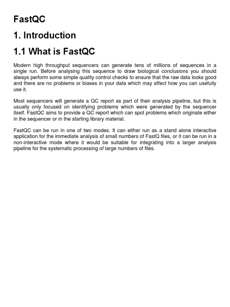 FastQC Guide for Bioinformaticians | PDF | Dna Sequencing ...