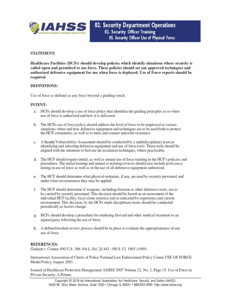 Security Department Operations: 02. Security Officer Training 05 ...