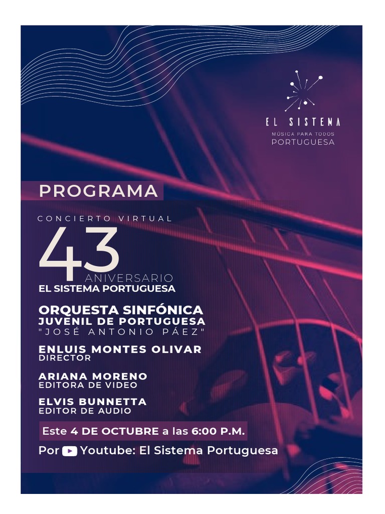 Programa de Mano Concierto Virtual | PDF | Las artes escénicas | Música ...