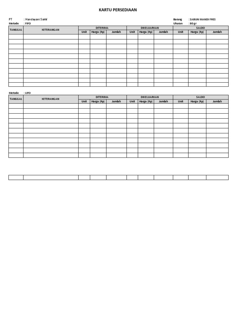 Format Kartu Persediaan | PDF
