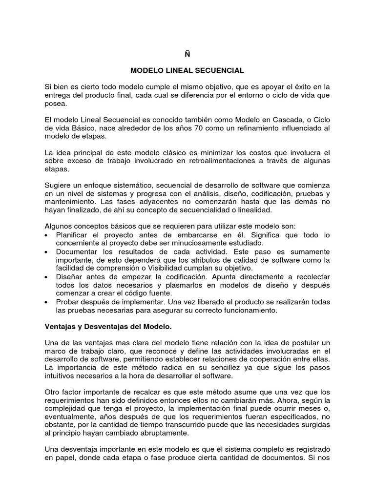 Modelo Lineal Secuencial en Desarrollo de Software | PDF | Ingeniería ...