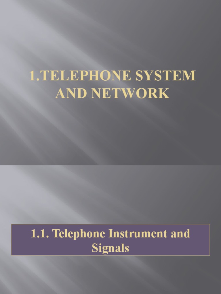1.telephone System and Network | PDF | Telephone | Telephone Exchange