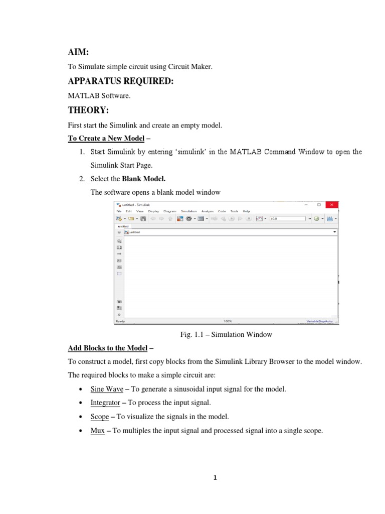 Simulate Simple Circuit | PDF | Matlab | Electronics