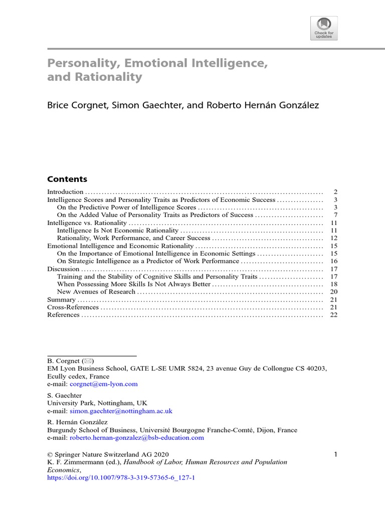Personality, Emotional Intelligence Notthinghan University | PDF | Grit ...