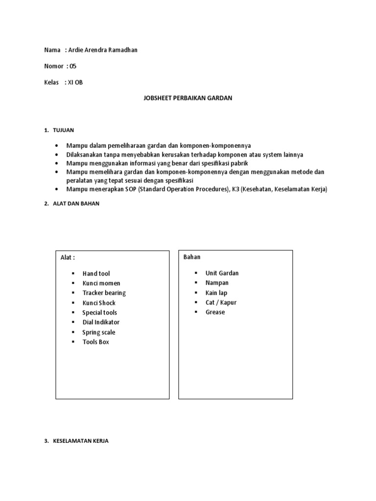 Panduan Perbaikan Gardan Lengkap | PDF