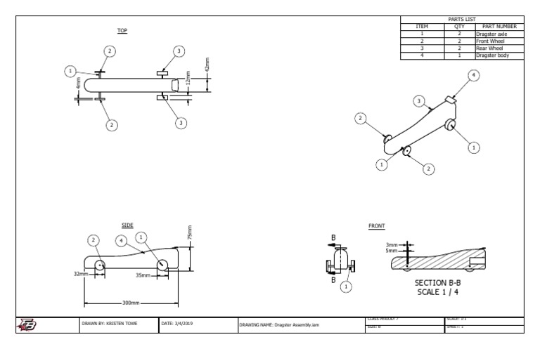Parts List Part Number QTY Item Dragster Axle 2 1 Front Wheel 2 2 Rear ...