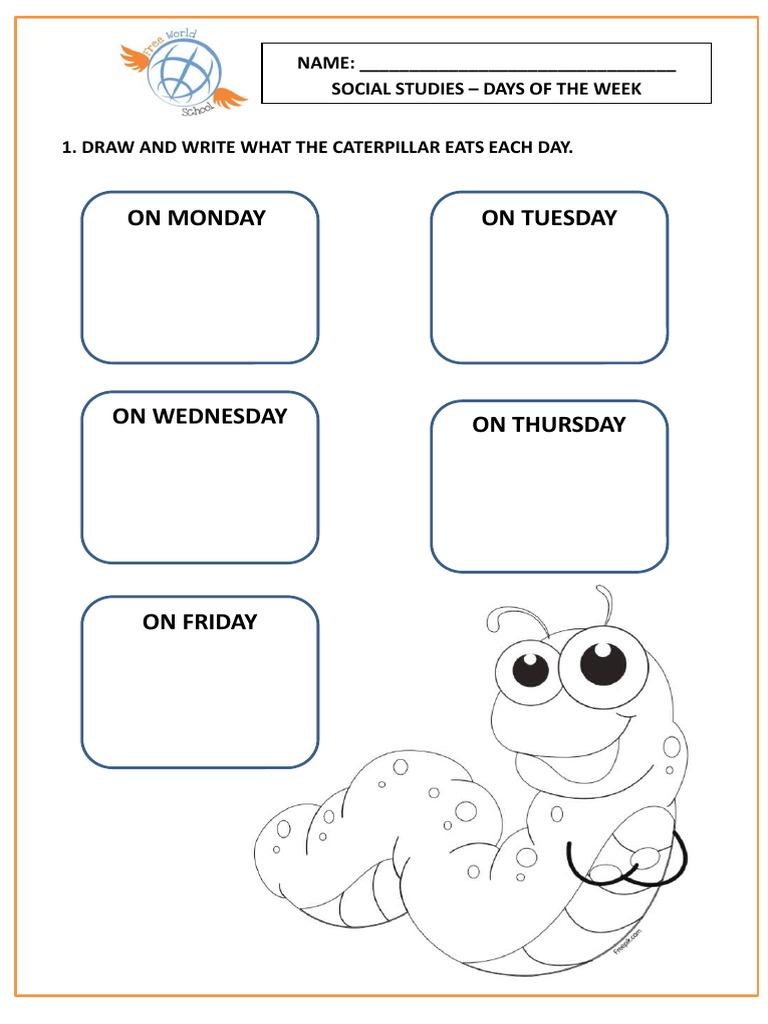 Worksheet - Days of The Week The Very Hungry Caterpillar | PDF
