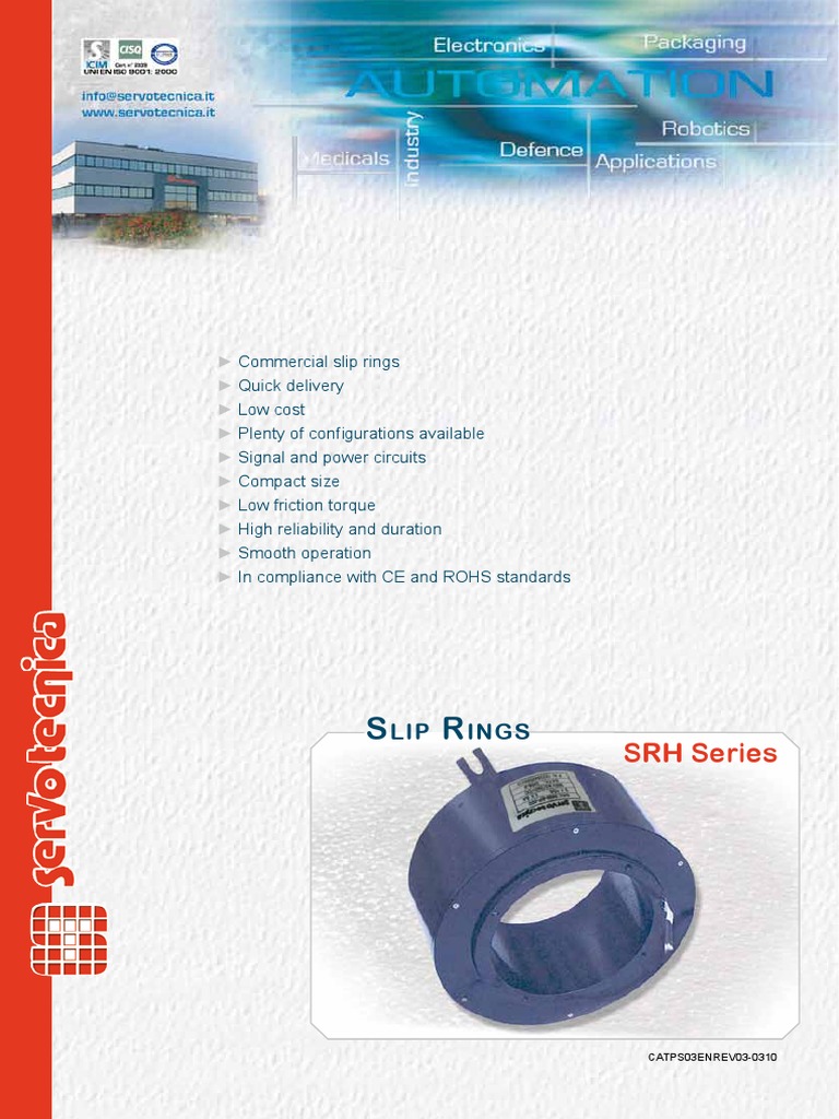 SERVOTECNICA-SRH SlipRings | PDF | Electrical Components | Machines