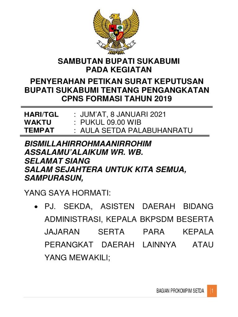 Penyerahan Petikan SK CPNS | PDF