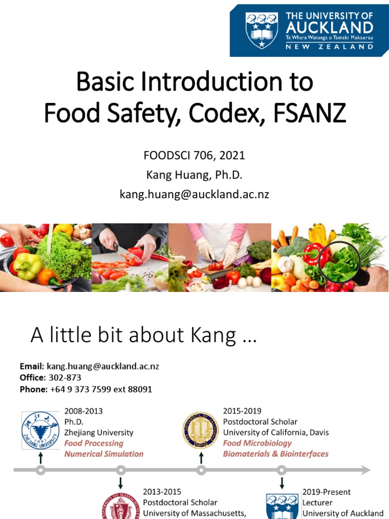Basic Introduction To Food Safety, Codex, FSANZ | PDF | Foodborne ...