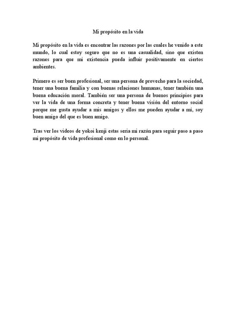 Mi Propósito en La Vida | PDF