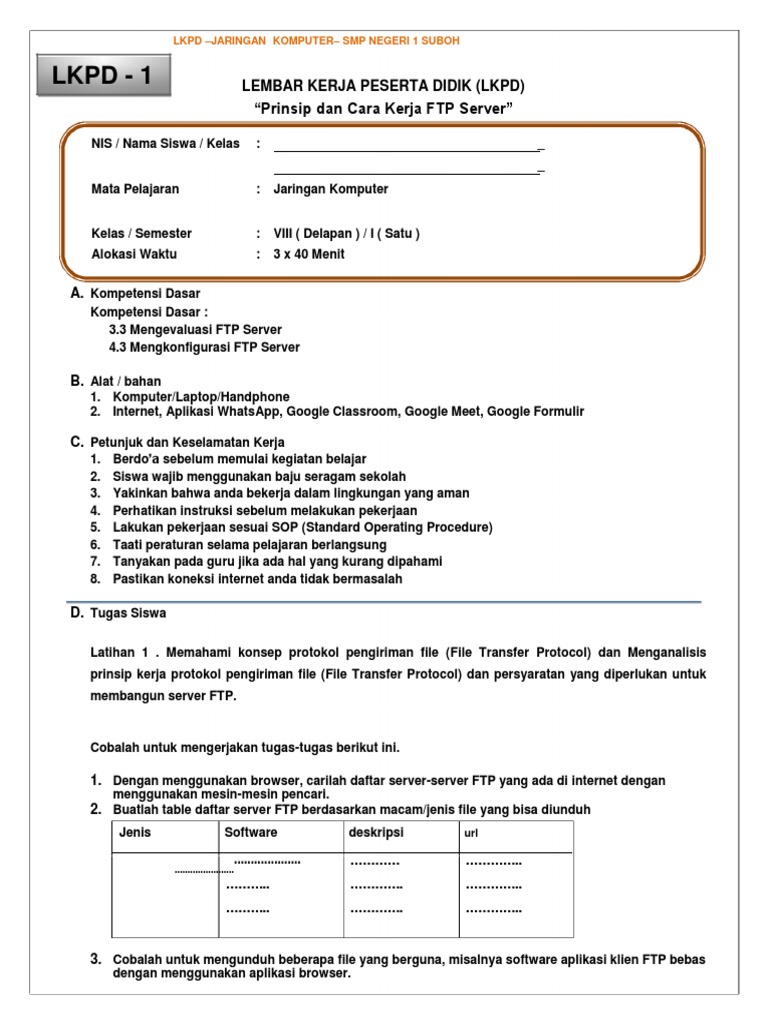 LKPD Jaringan Komputer | PDF