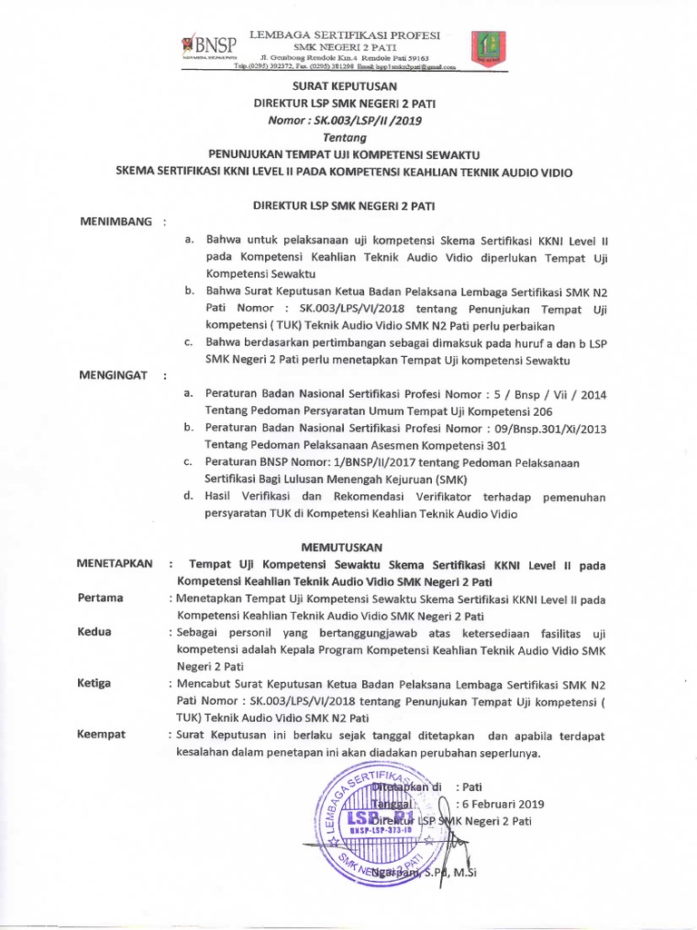 TUK TAV SMK N 2 Pati | PDF