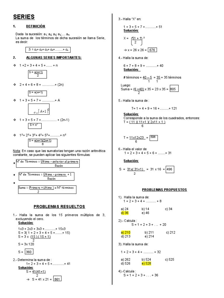 1ro de Sec SERIES | PDF | Enseñanza de matemática