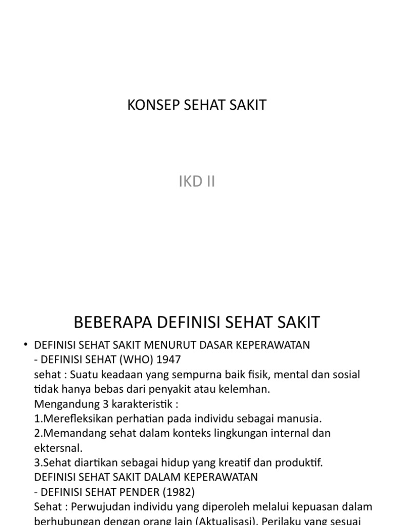 Konsep Sehat Sakit | PDF