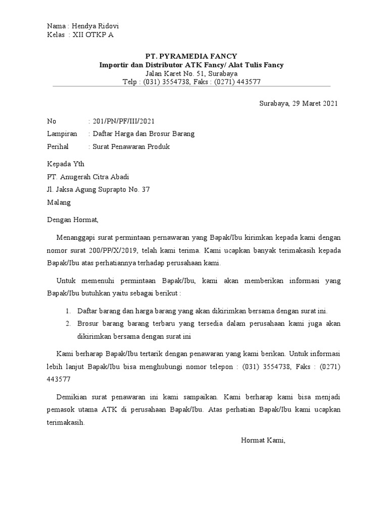 Surat Penawaran Pyramedia Fancy | PDF