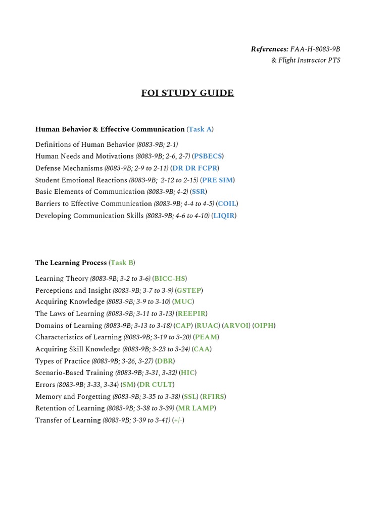 FOI Worksheet | PDF | Lesson Plan | Neuropsychological Assessment
