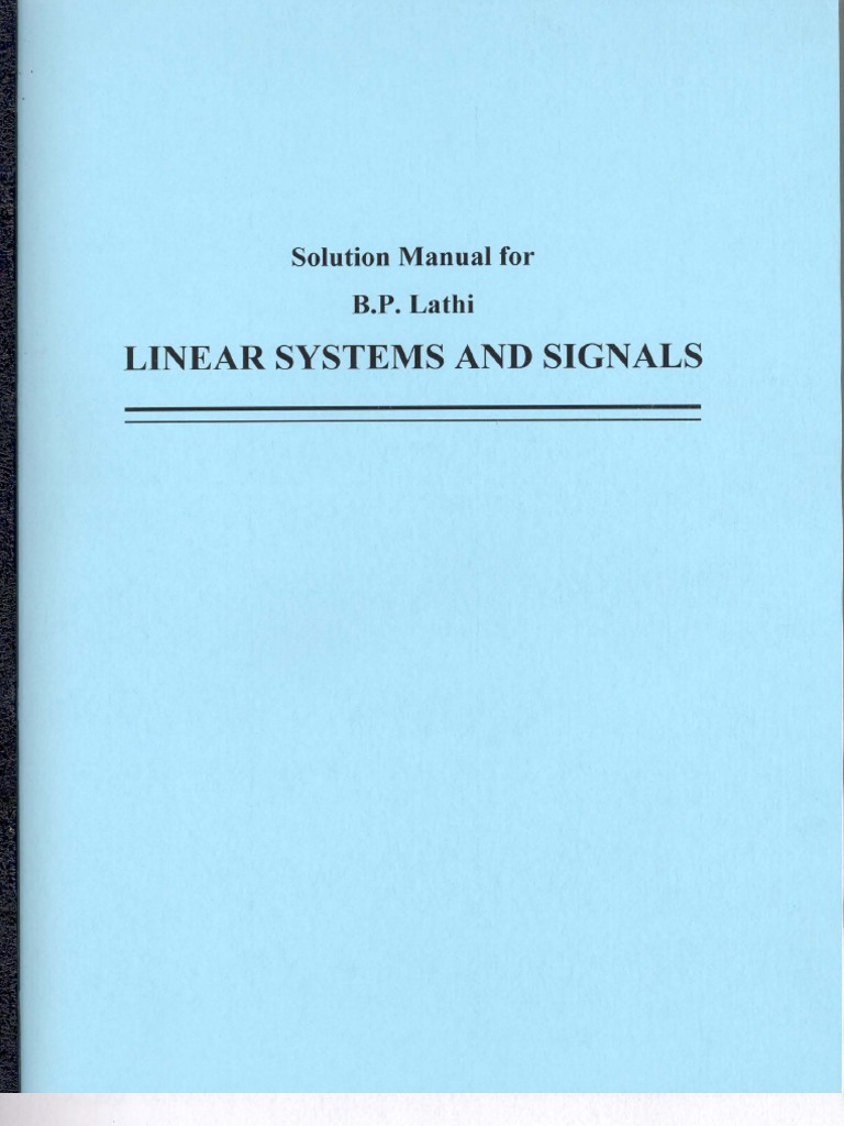 !solution Manual Linear Systems and Signals B P Lathi | PDF | Voltage | Algebra