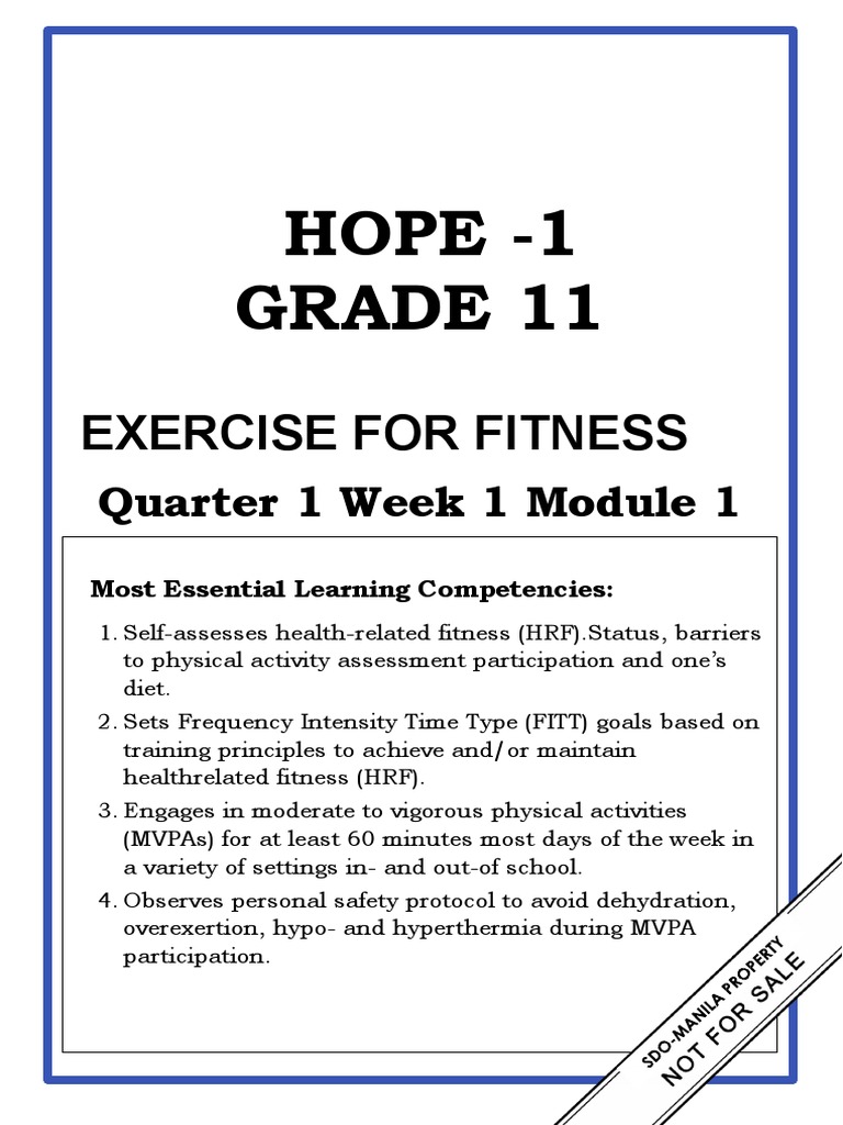 Hope - 1 Grade 11: Exercise For Fitness | PDF | Physical Fitness ...