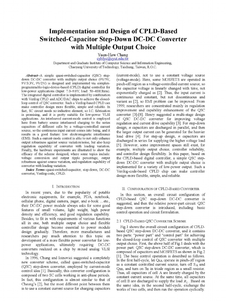 Implementation and Design of CPLD-Based | PDF | Control Theory | Analog ...