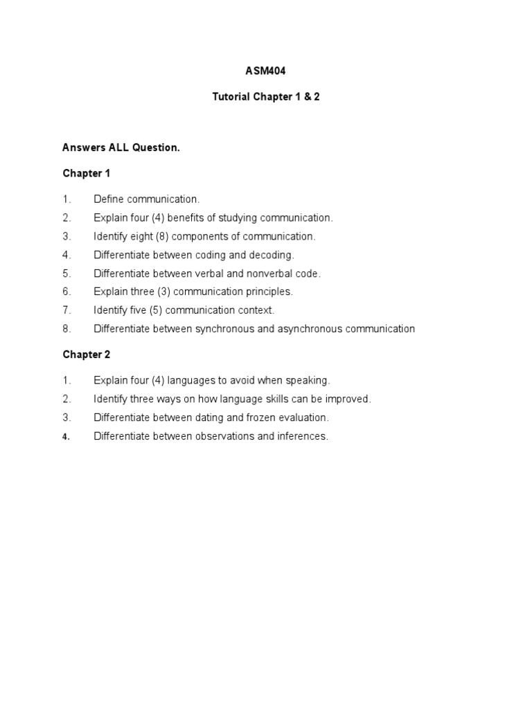Tutorial Chapter 1 & 2 Asm404 | PDF