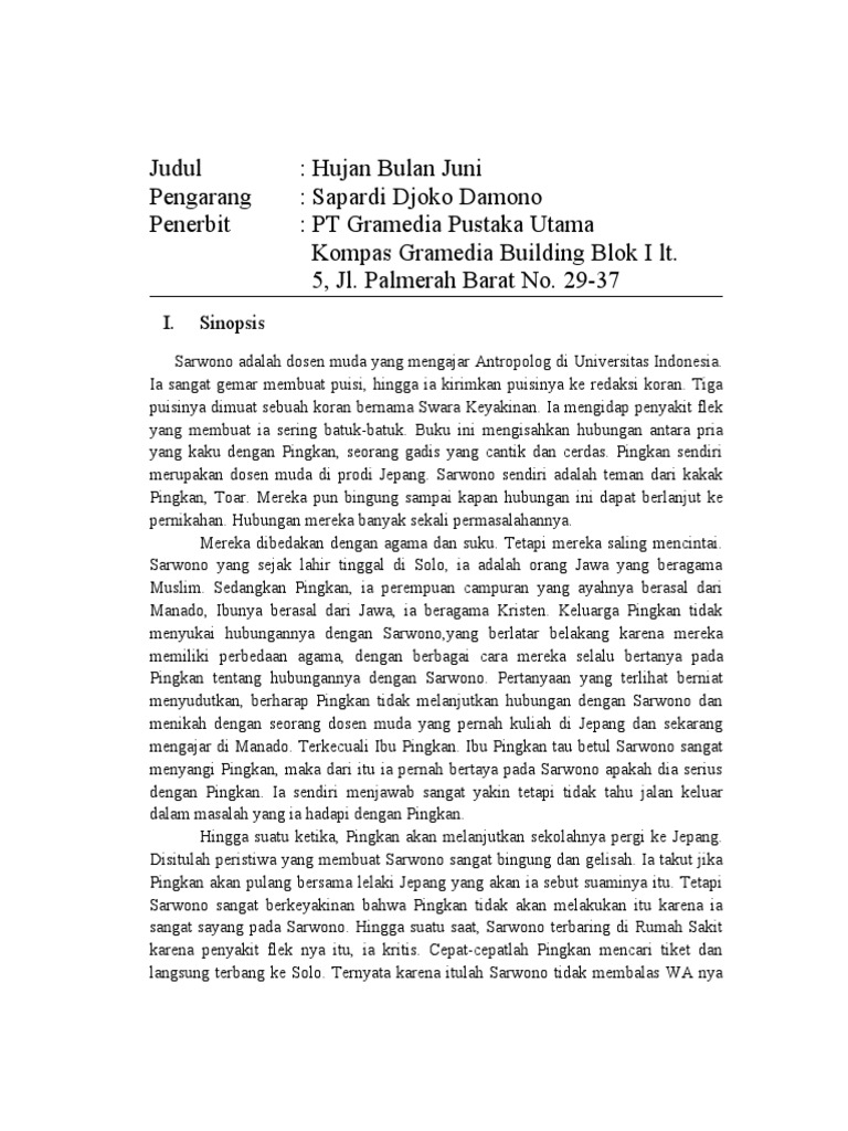 Laporan - Hujan Bulan Juni | PDF