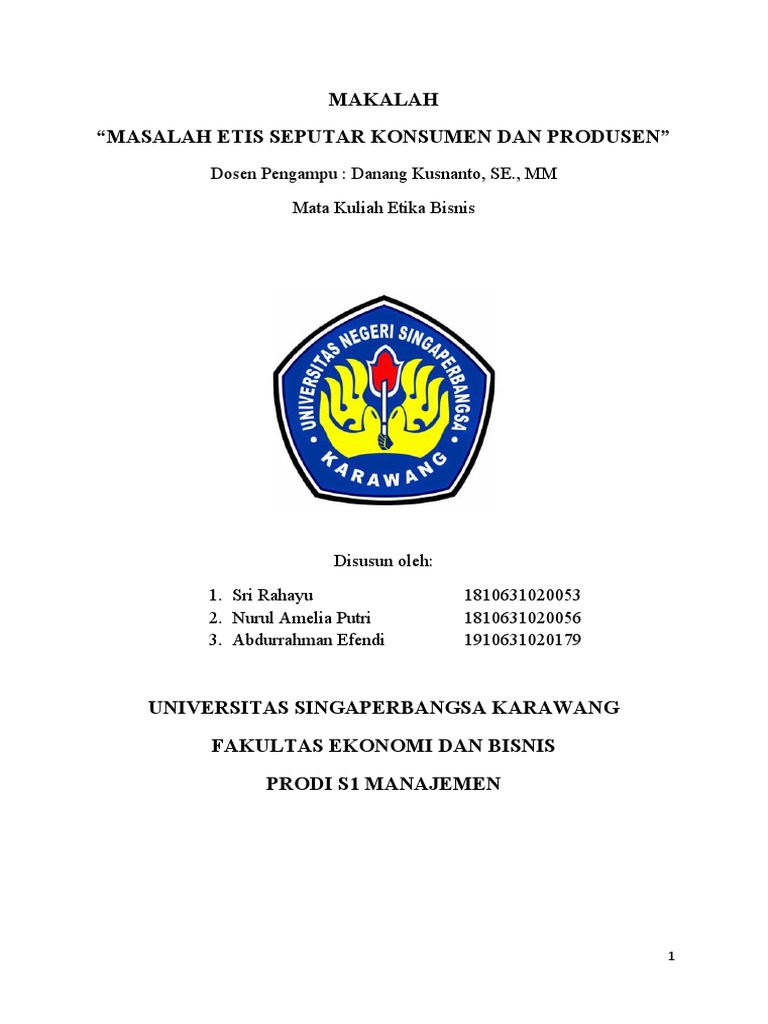 Makalah Etika Bisnis Kelompok 9 | PDF