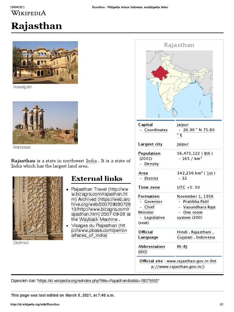 Rajasthan: External Links | PDF | Languages | Language Arts & Discipline
