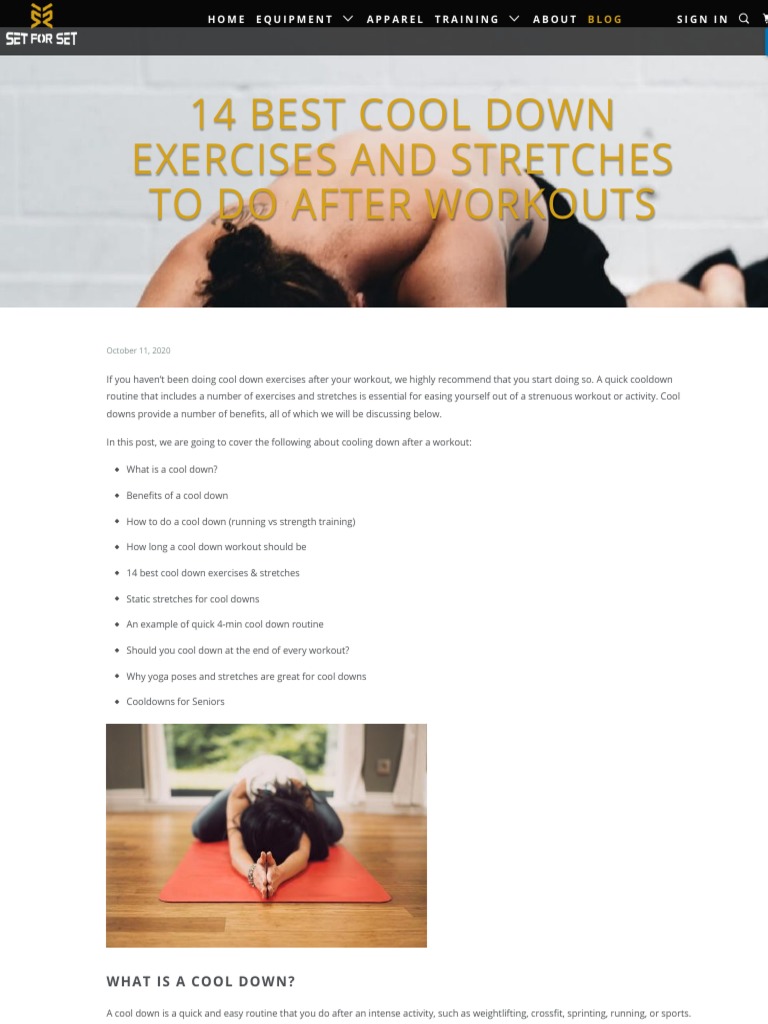 14 Best Cool Down Exercises and Stretches To Do After Workouts - Set ...