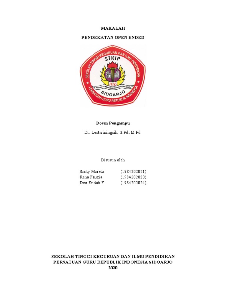 Makalah Pendekatan Open Ended | PDF | Sains & Matematika