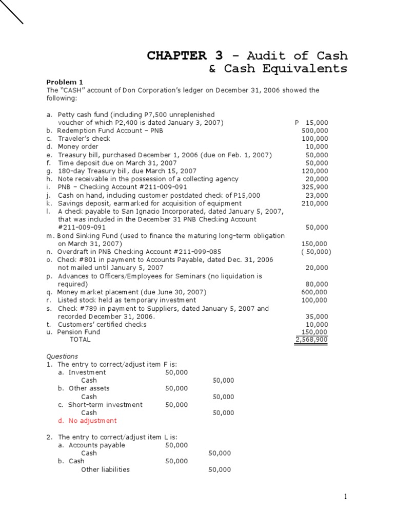 Audit of Cash Test Banks | PDF | Transaction Account | Cheque