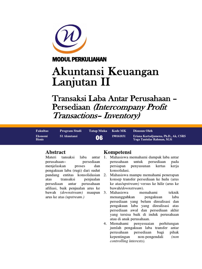 Modul AKL II - 5. Intercompanyprofit-Inventory | PDF