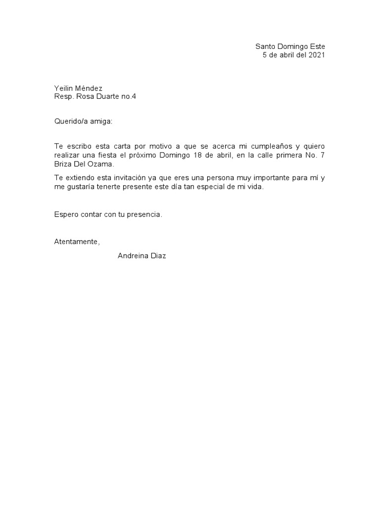 Carta 1 - Andreina | PDF