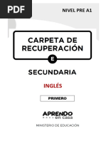 Cuadernillo Inglés Segundo Grado Secundaria | PDF | Morfología | Sintaxis